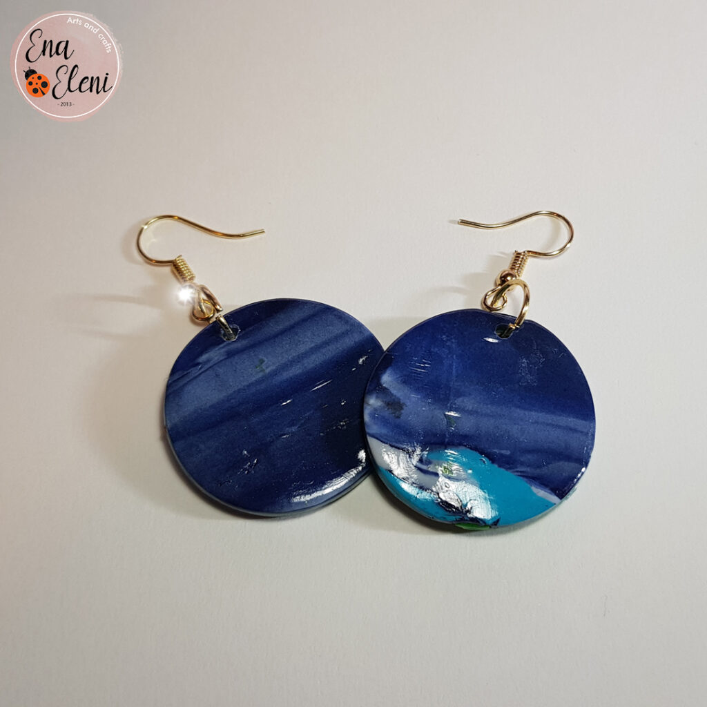 Minđuše Deep Blue circle – Ena Eleni – Arts and crafts